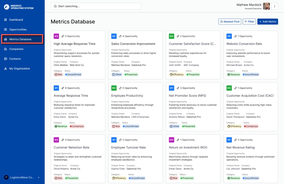 Overview of the Metrics Database